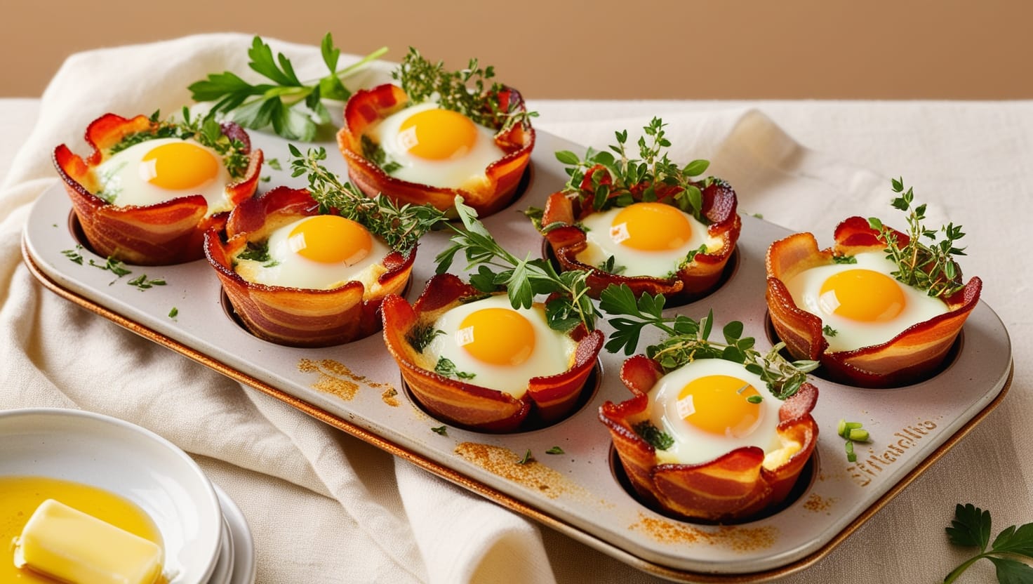 Savory Breakfast: Bacon and Egg Breakfast Cups - Arabics Recipes
